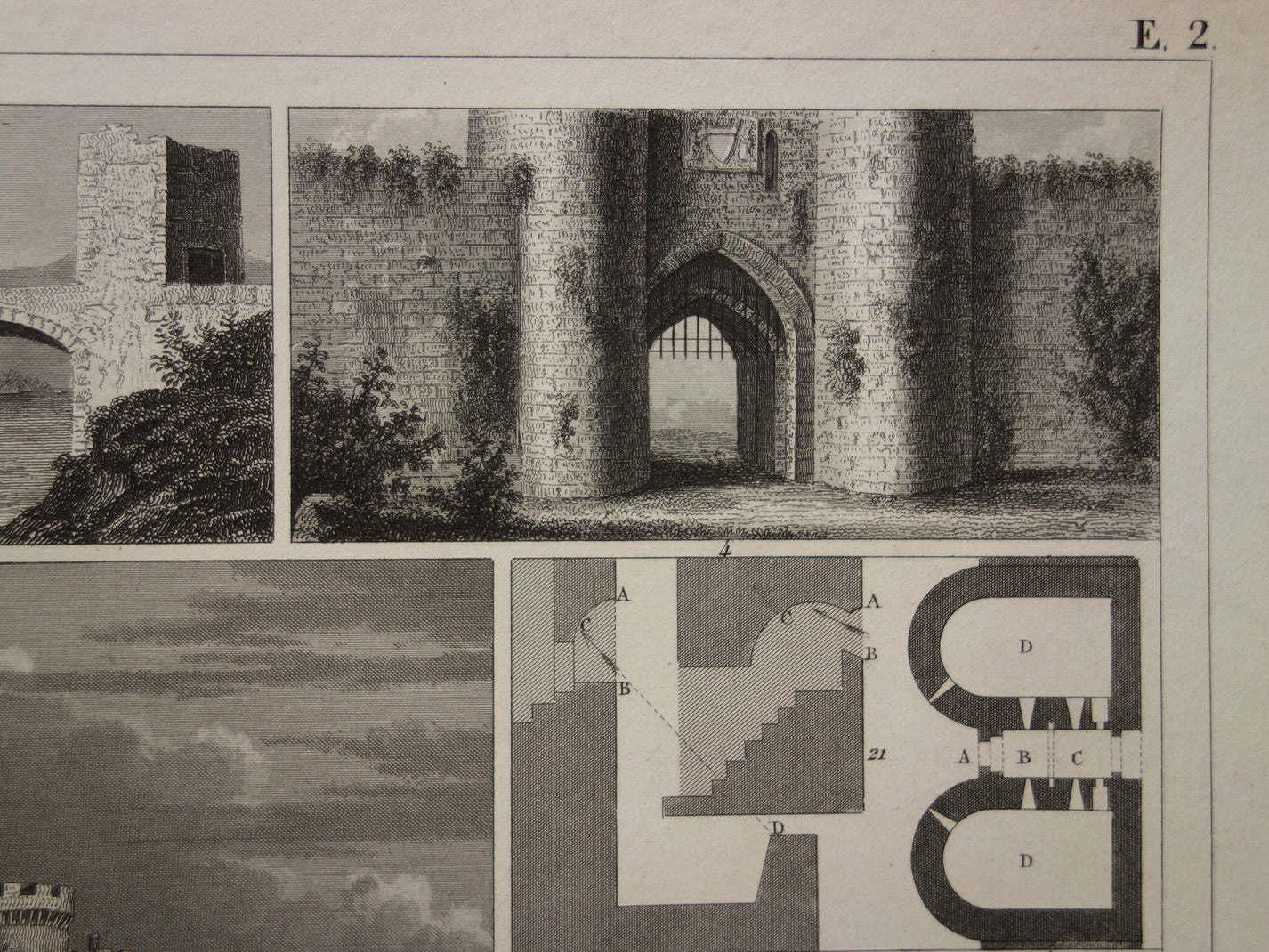 VESTINGEN uit de Middeleeuwen oude prent over historische fortificatie ...